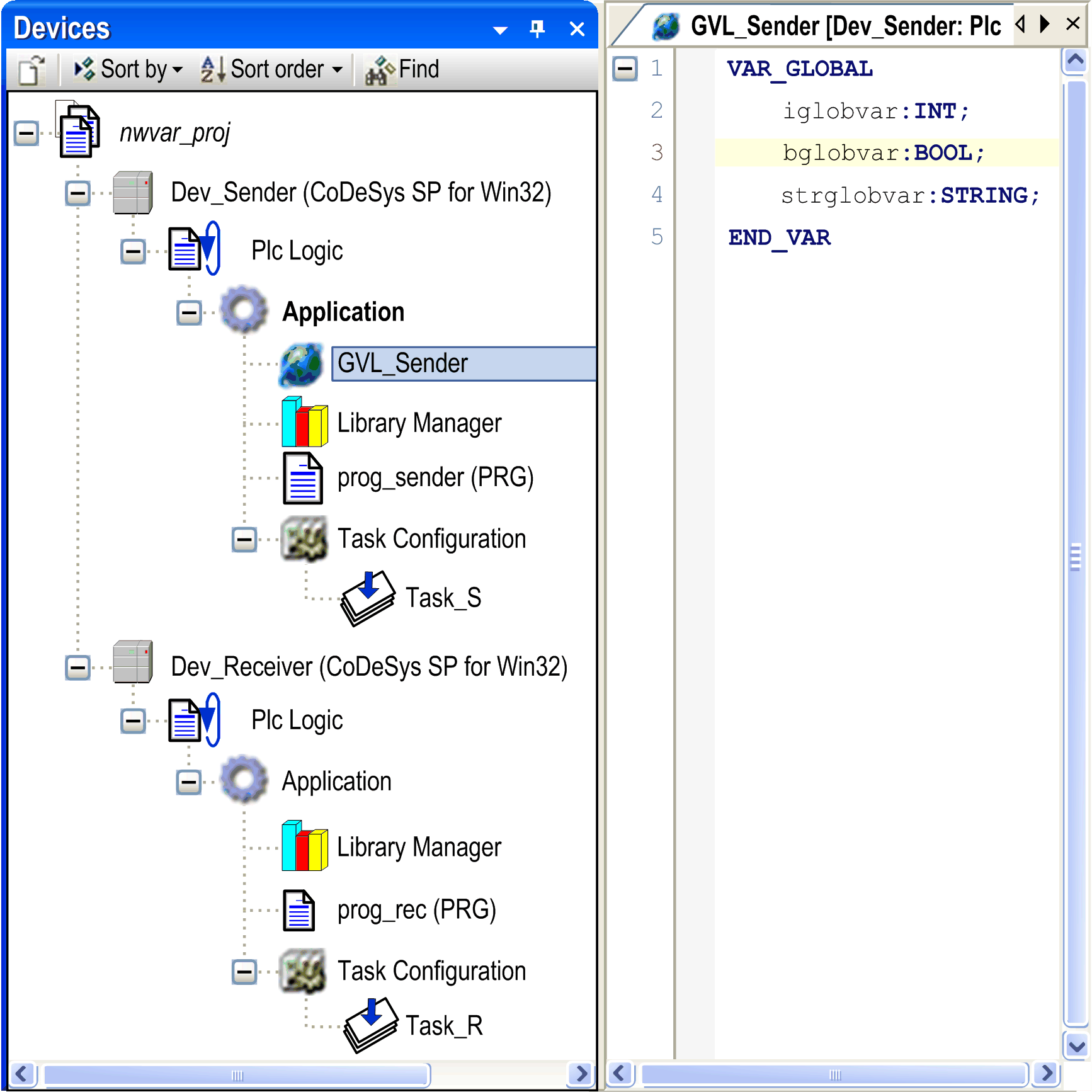 Network Variable List (Receiver)